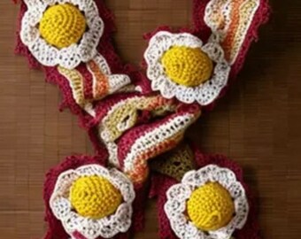 Bacon and Egg Scarf Crochet Pattern PDF - Etsy