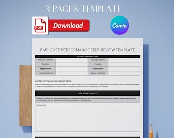 Employee Performance Review Template - Etsy