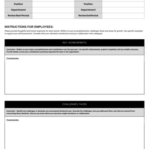 Editable Employee Performance Review Template | Printable | A4 ...