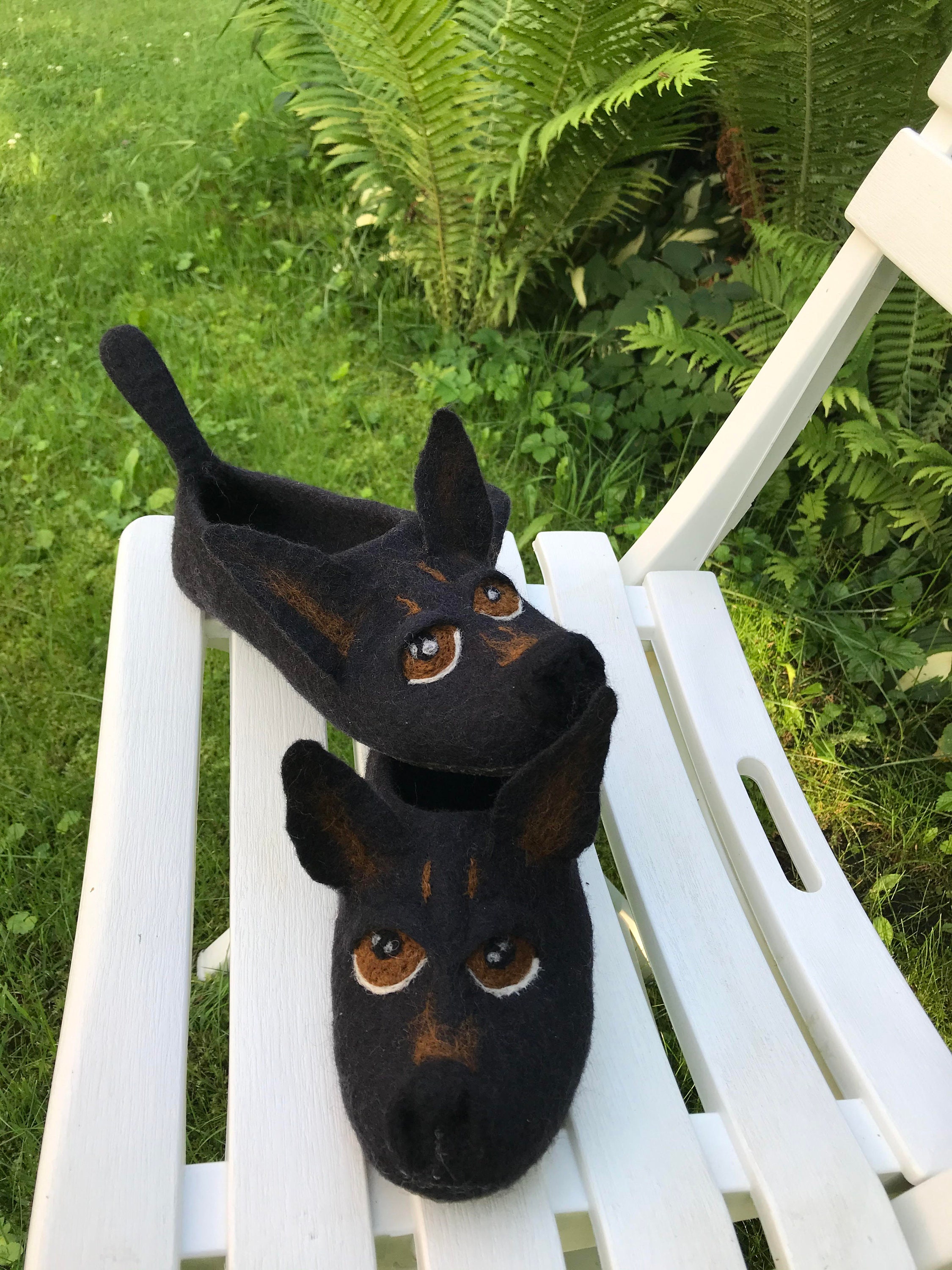 Dog Clogs,dogs Lovers Gift,wool Slippers,animals Slippers,funy Slippers ...