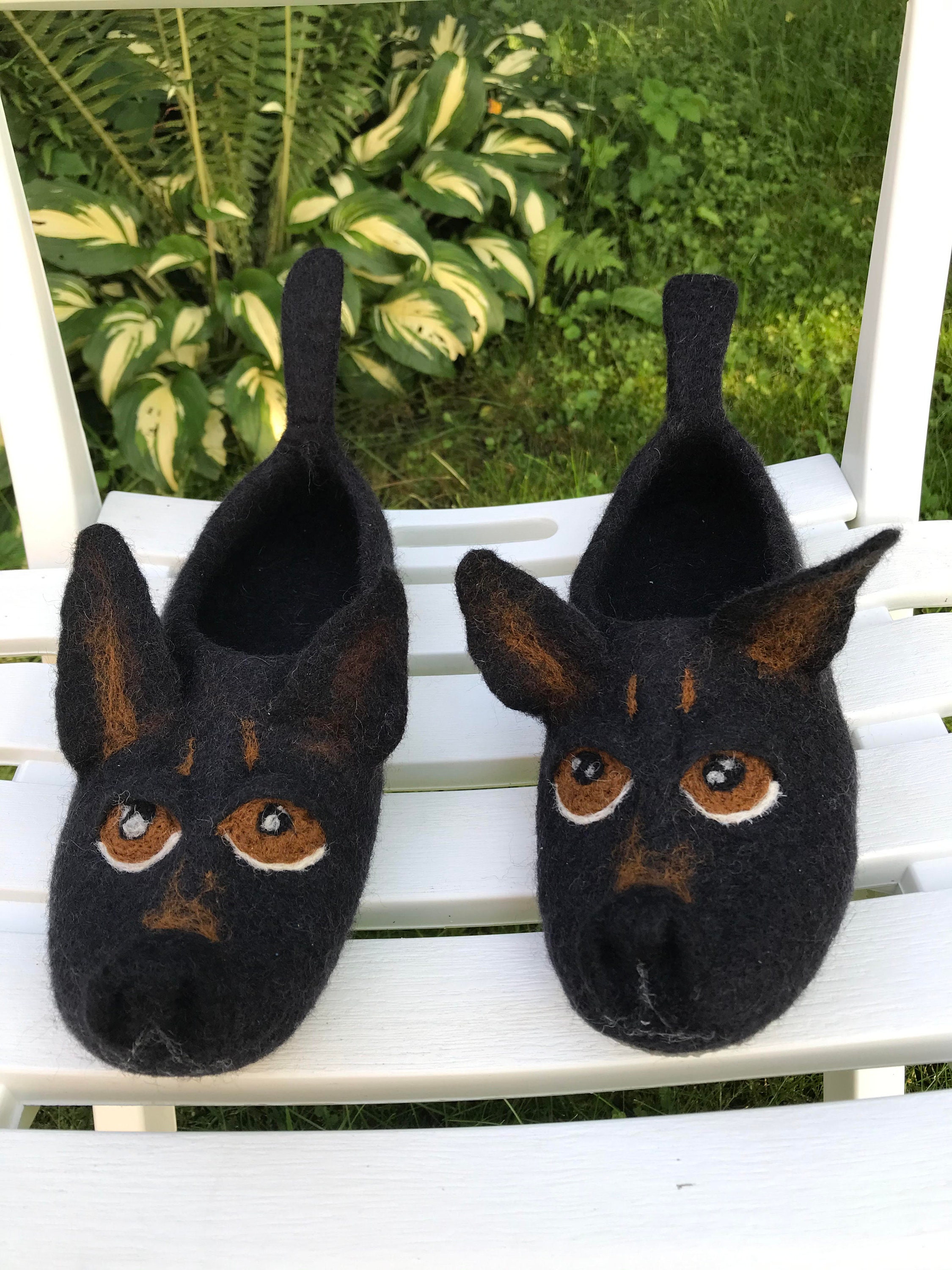Dog Clogs,dogs Lovers Gift,wool Slippers,animals Slippers,funy Slippers ...
