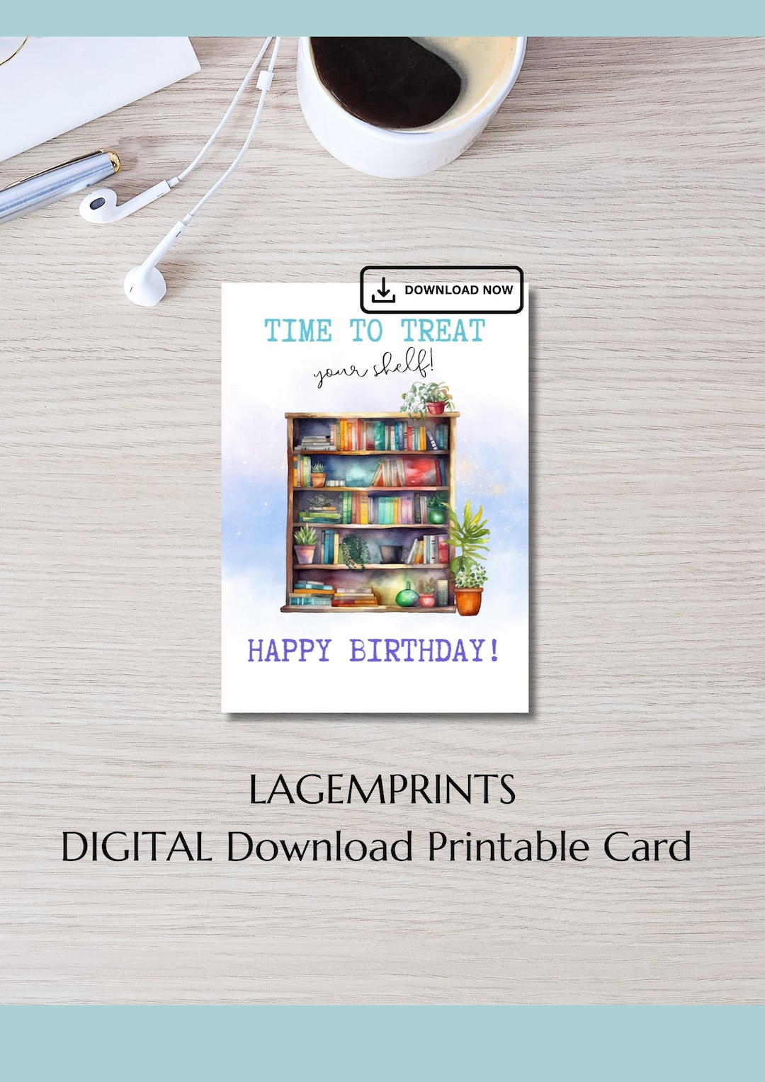 Happy Birthday Book Lover Printable Birthday Card - Printable Happy ...