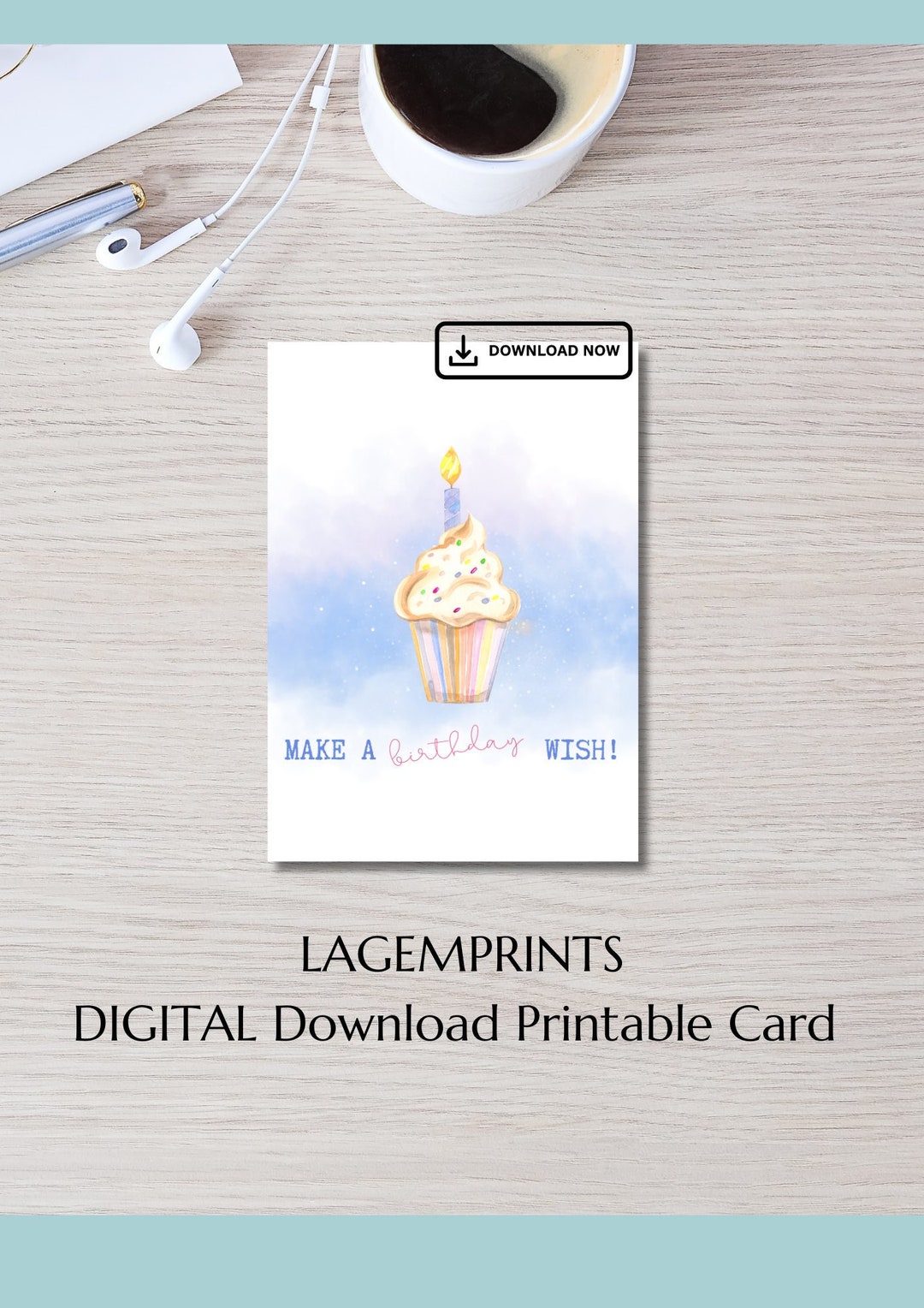 Make a Birthday Wish Printable Birthday Card - Printable Happy Birthday ...