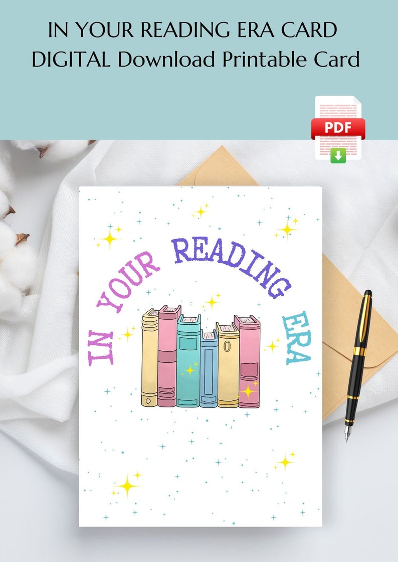 In Your Reading Era Card DIGITAL Download - Printable Bestie Book Lover ...