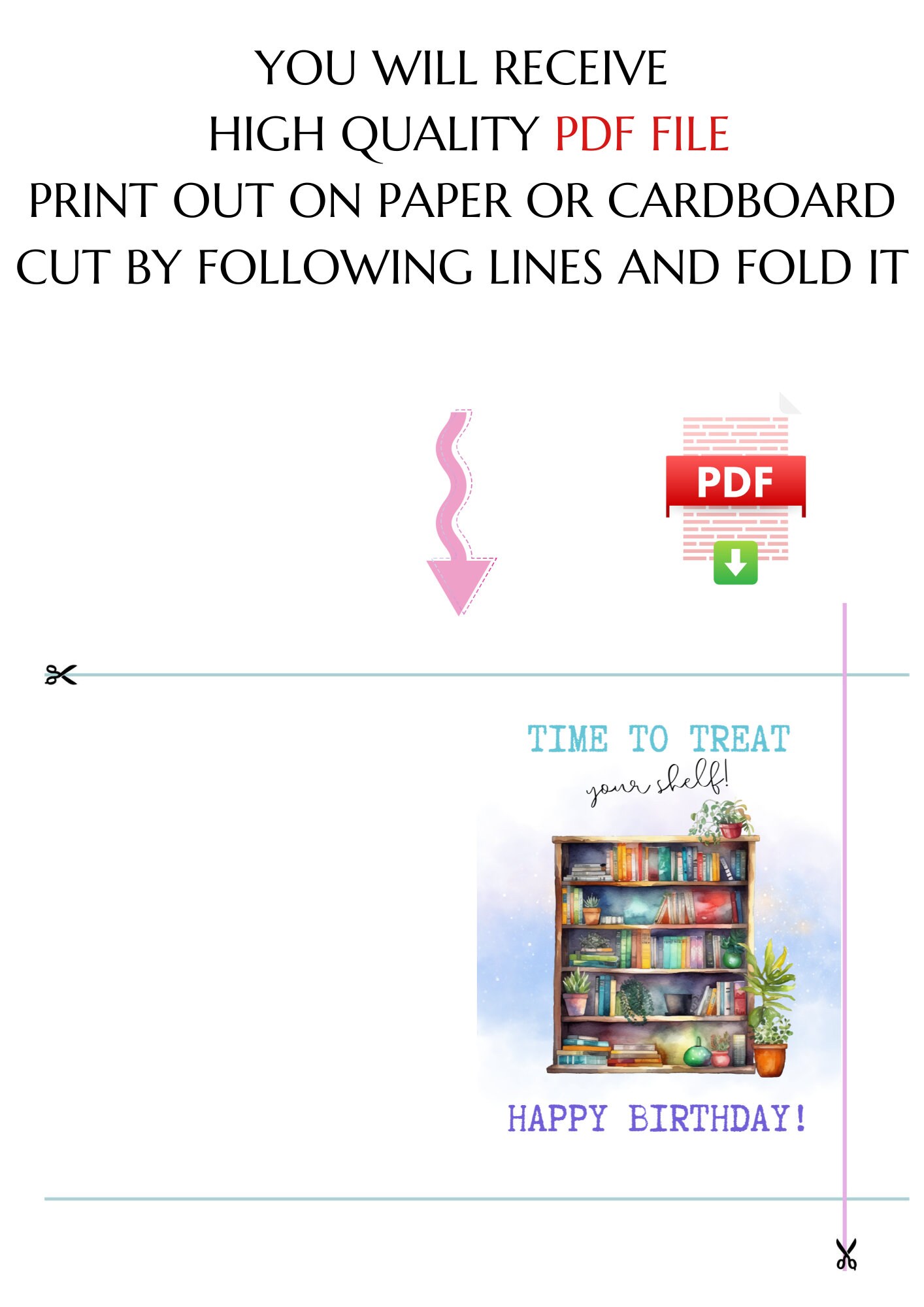 Happy Birthday Book Lover Printable Birthday Card - Printable Happy ...