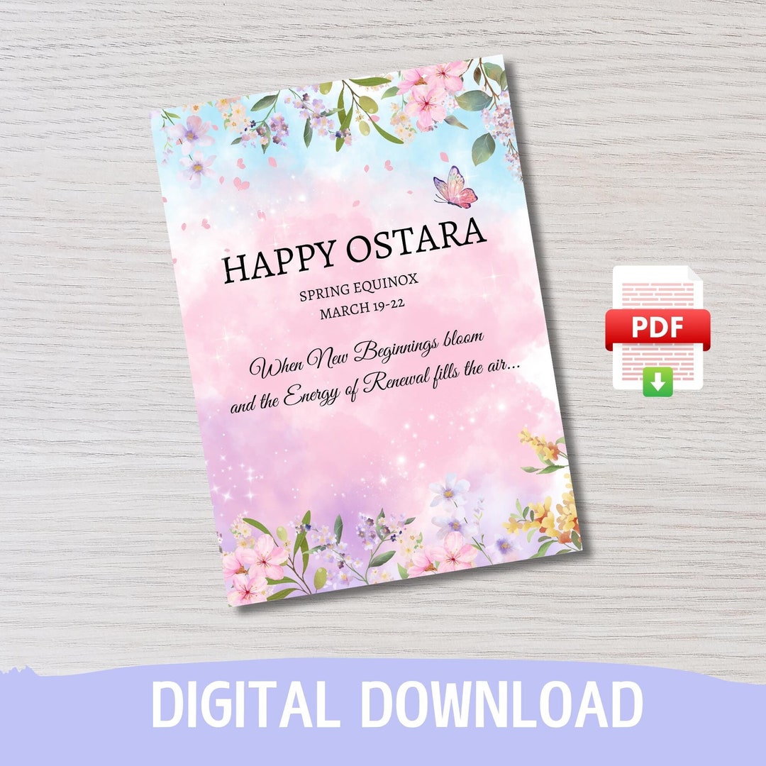 Happy Ostara Card - Printable Spring Equinox Card - New Beginning Card ...