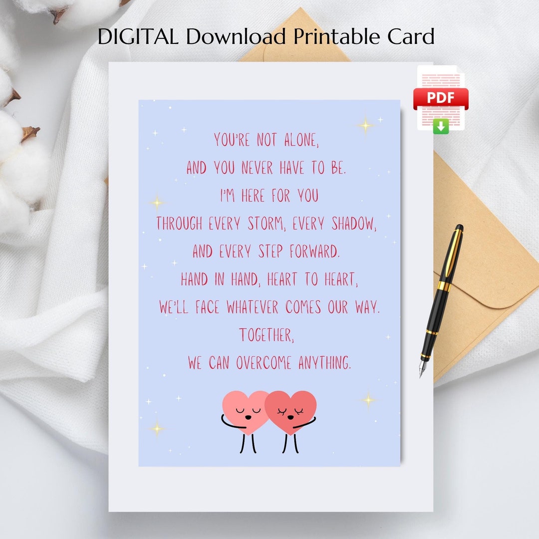 Support Friend Card Instant Download - Empowering Card - Best Friend ...
