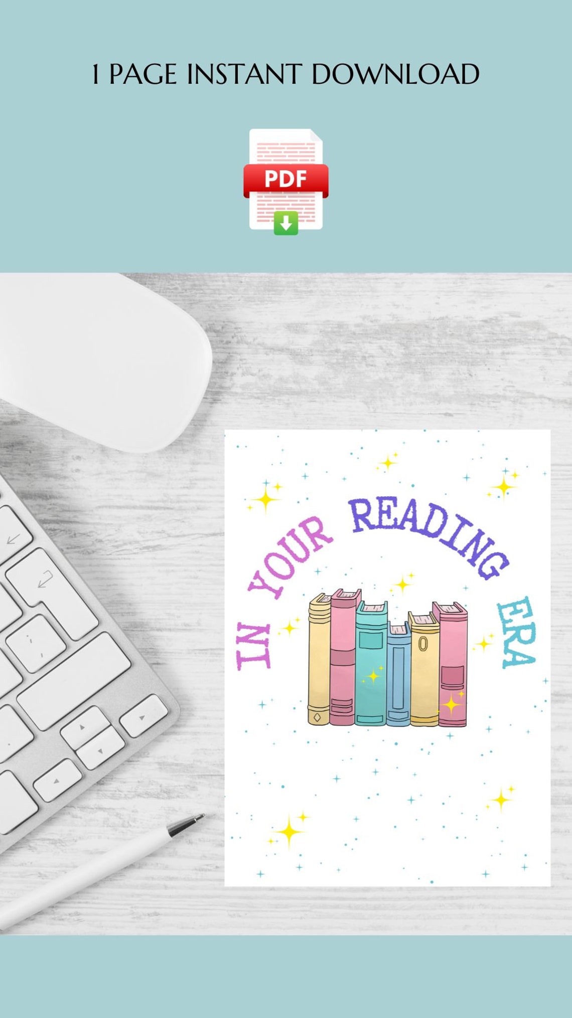 In Your Reading Era Card DIGITAL Download - Printable Bestie Book Lover ...