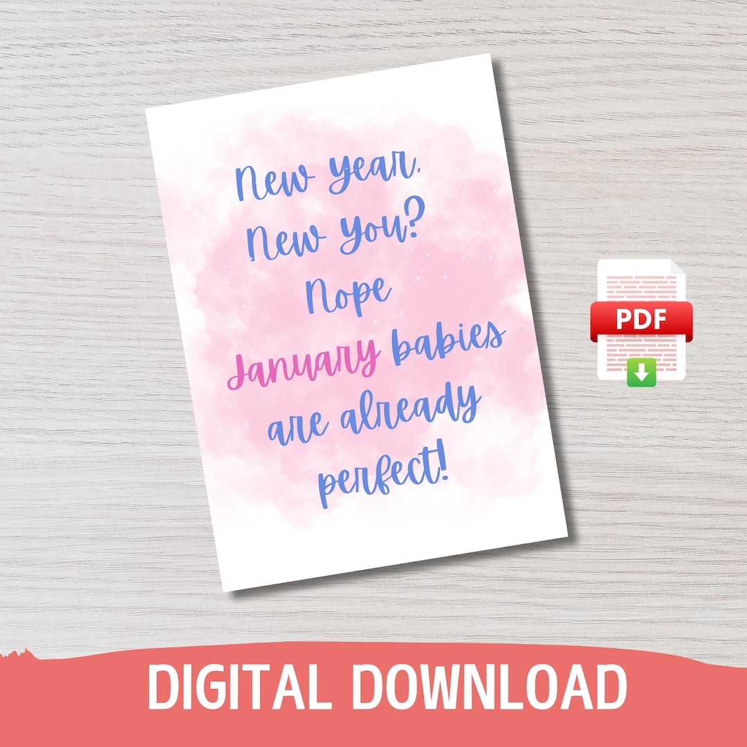 Happy Birthday Card January - Printable PDF | Funny January Birthday ...