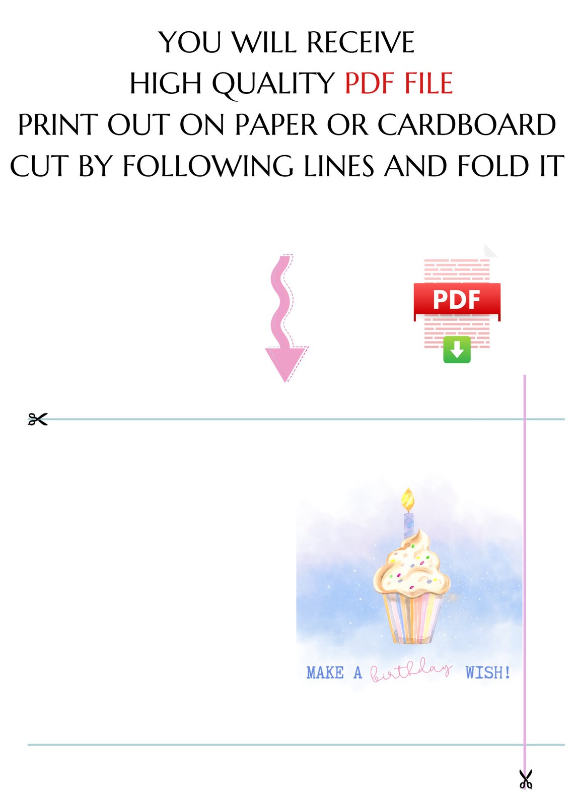 Make a Birthday Wish Printable Birthday Card - Printable Happy Birthday ...