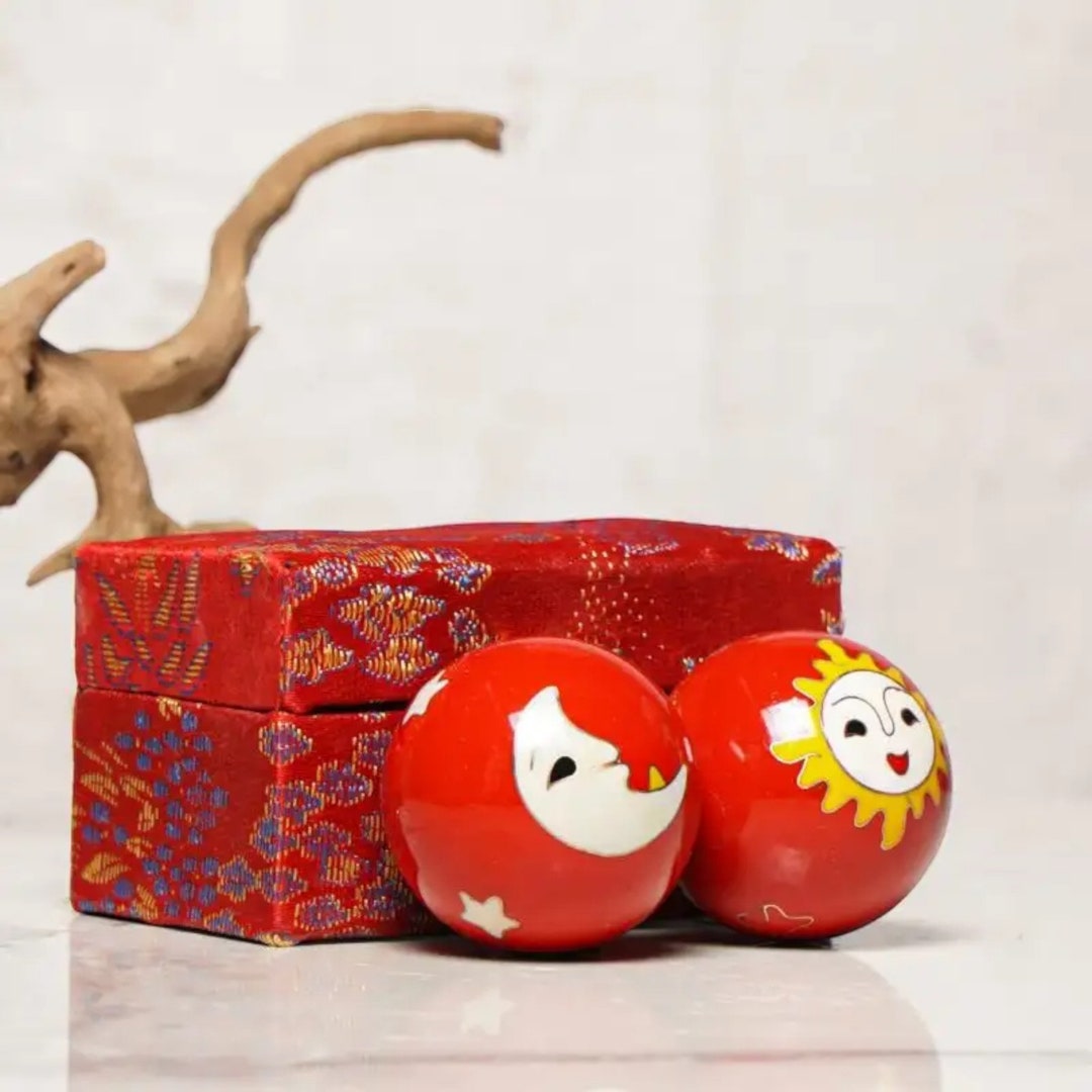 Sun and Moon Themed Red Zen Meditation Baoding Balls - Etsy