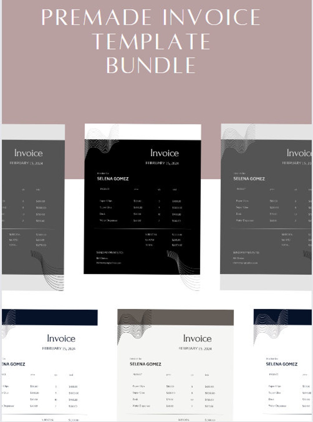 Invoice Editable Template,printable Easy Edit Order Form Invoice ...