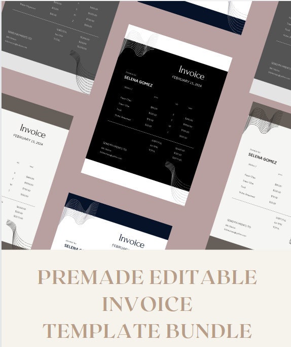 Invoice Editable Template,printable Easy Edit Order Form Invoice ...