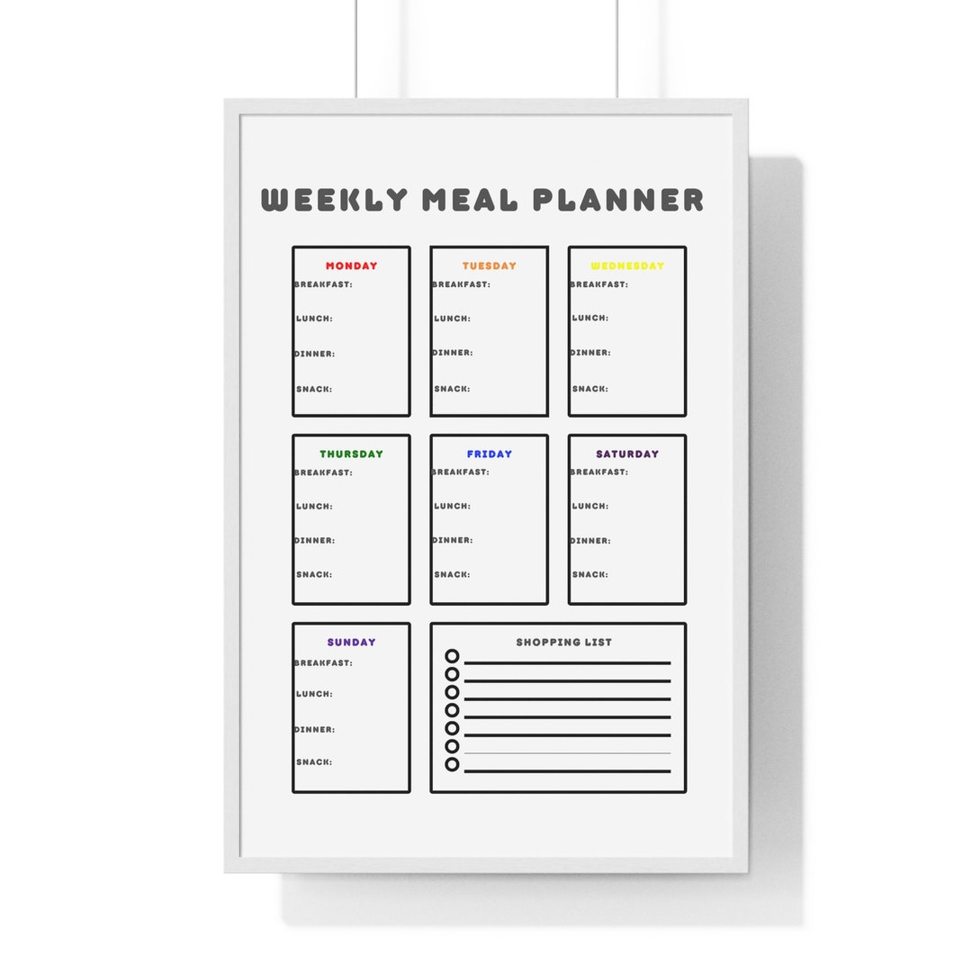 Acrylic Dry Erase Meal Planner Board Weekly Shopping List Organizer ...
