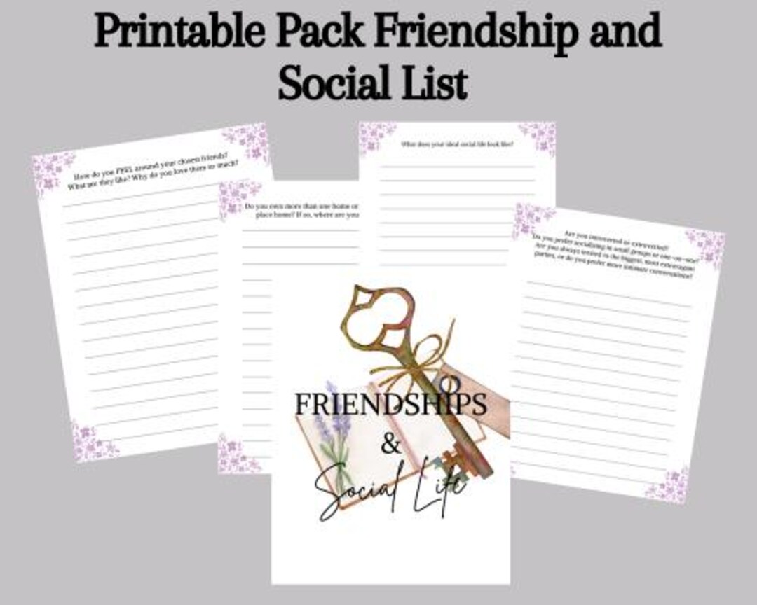 Printable Pack Friendship and Social List - Etsy