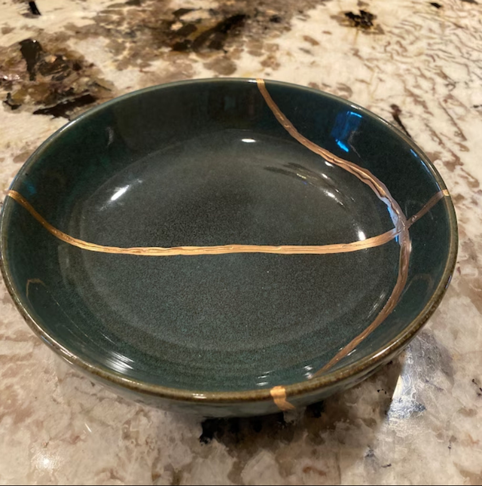 Kintsugi, Kintsugi Bowl Emerald Green Bowl, Minimalist, Kintsugi Emerald Bowl, Fall Decor, Gifts ...