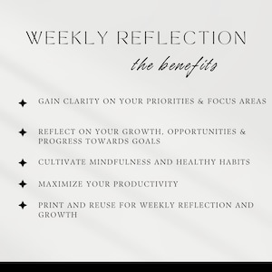 Weekly Review Printable - Weekly Reflection - Weekly Planner - Self ...