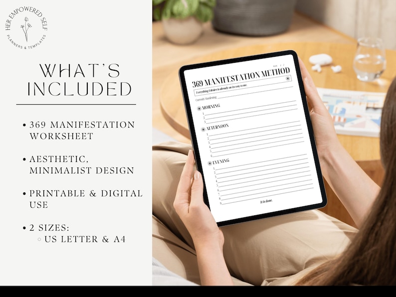 369 Manifestation Journal Printable Digital PDF 369 Method Template Law ...