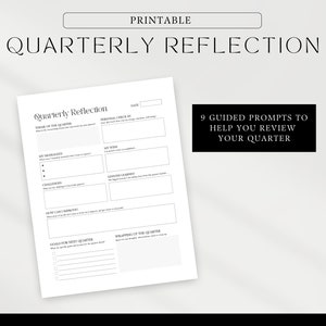 Quarterly Review Printable - Quarter Reflection - Quarterly Planner ...