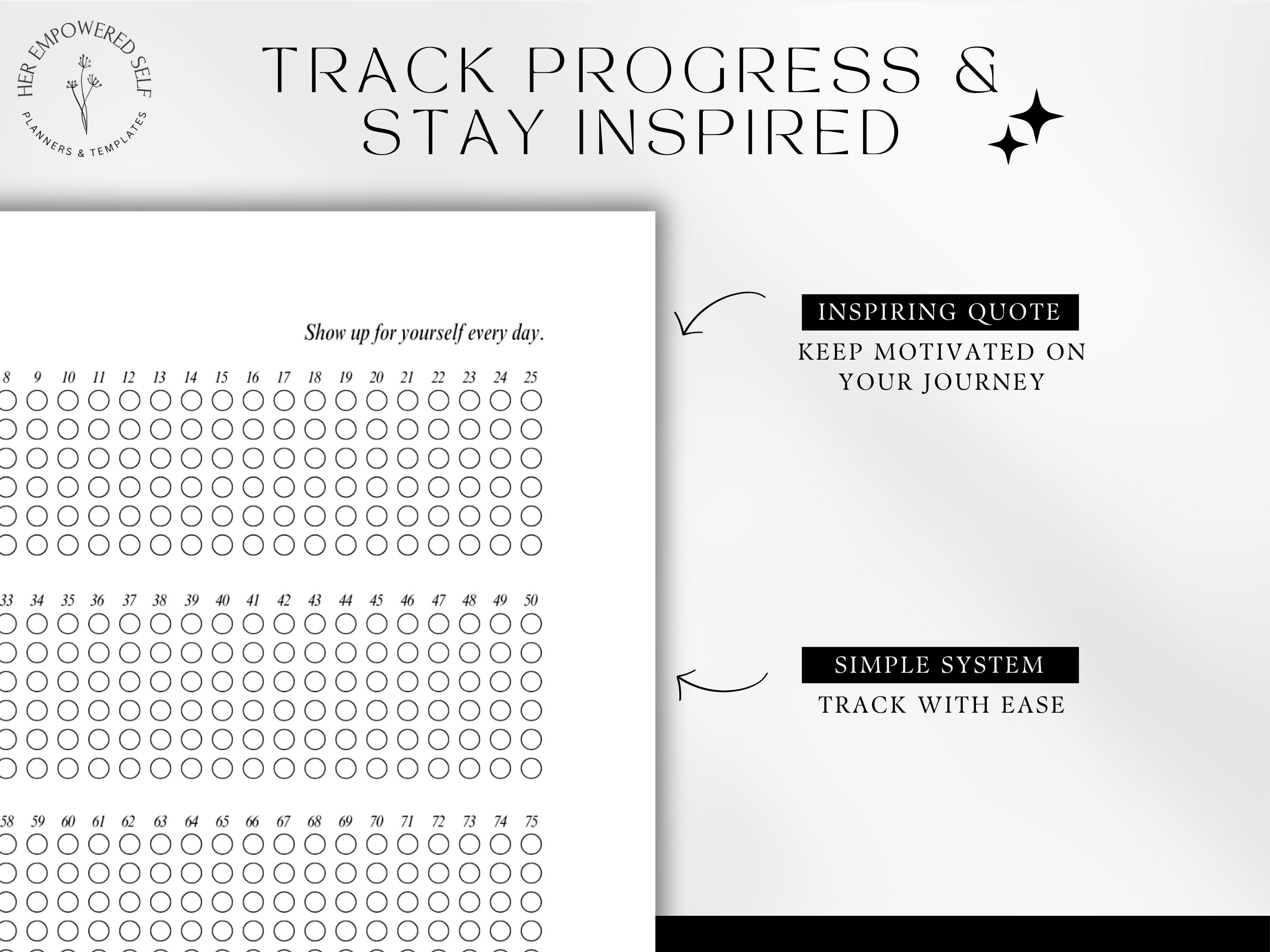 75 Hard Tracker Printable PDF Aesthetic Minimalist 75 Hard Template ...