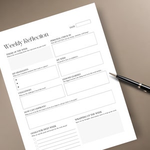 Weekly Review Printable - Weekly Reflection - Weekly Planner - Self ...
