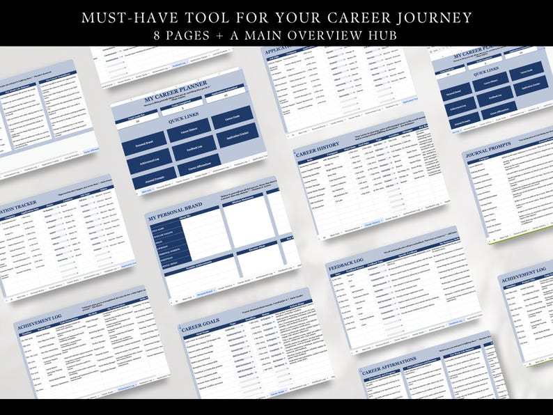 Career Planner Template Google Sheets Accomplishment Tracker Job ...