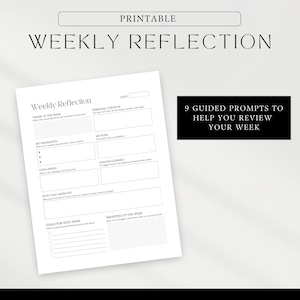 Weekly Review Printable - Weekly Reflection - Weekly Planner - Self ...