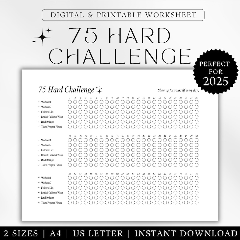 75 Hard Printable - Etsy
