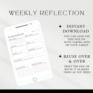 Weekly Review Printable - Weekly Reflection - Weekly Planner - Self ...