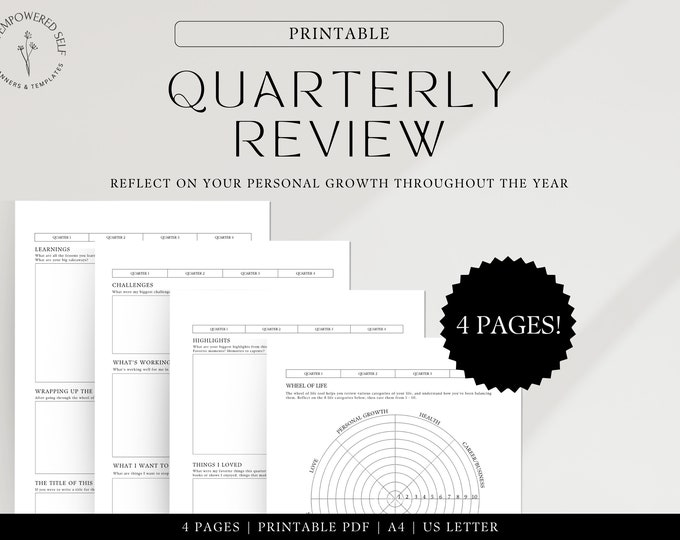 Quarterly Goals Printable Bundle | Quarterly Goal Planner | Digital ...