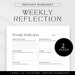 Weekly Review Printable - Weekly Reflection - Weekly Planner - Self-improvement Worksheet - A4 ...