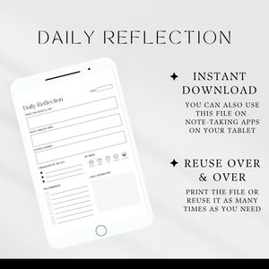 Daily Review Worksheet - Evening Reflection Printable - End of Day ...