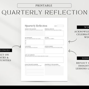 Quarterly Review Printable - Quarter Reflection - Quarterly Planner ...