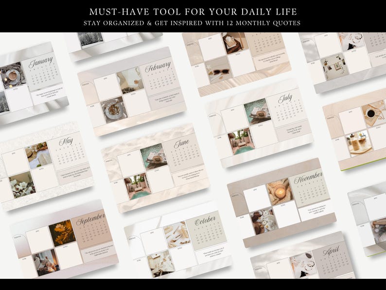 2026 Desktop Organizer Calendar Wallpaper - Aesthetic, Neutral ...