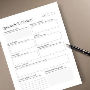 Quarterly Review Printable - Quarter Reflection - Quarterly Planner ...