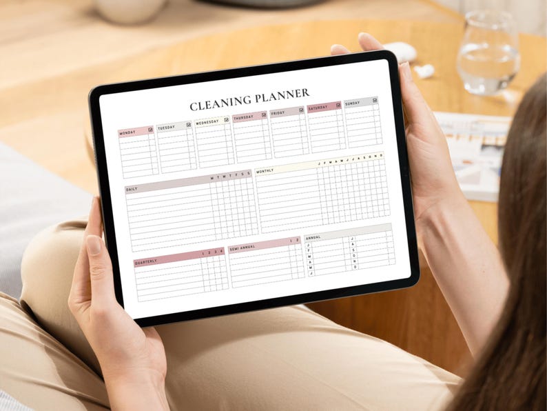 Editable ADHD Cleaning Schedule Printable Pink Minimal Cleaning ...