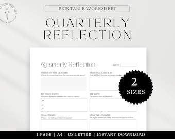 Quarterly Review Quarter Reflection Growth Mindset Quarter Goals Review ...