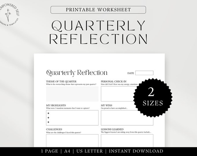 Quarterly Goals Printable Bundle | Quarterly Goal Planner | Digital ...