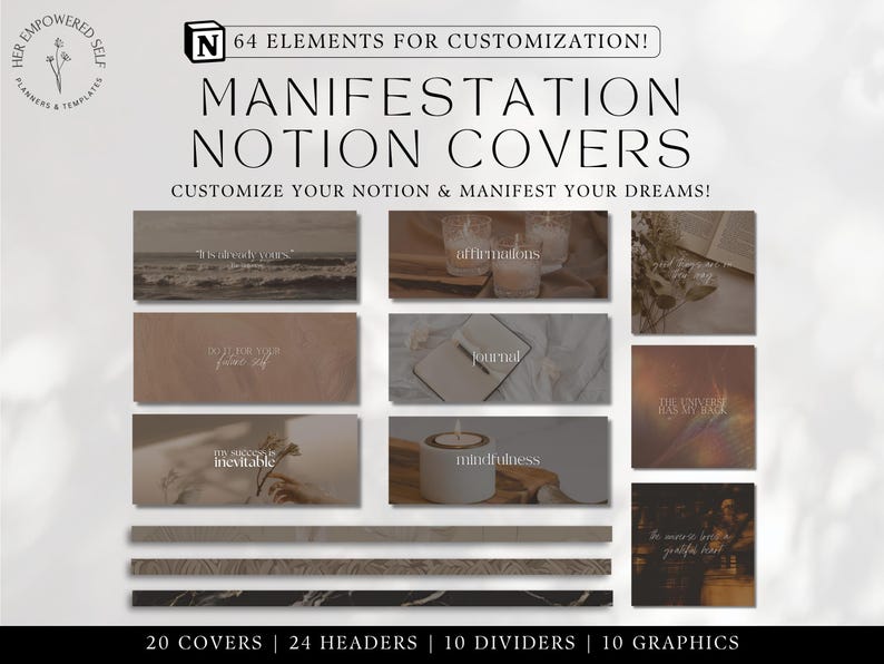 Aesthetic Notion Covers, Manifestation Notion, Notion Banners, Notion ...
