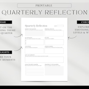 Quarterly Review Printable - Quarter Reflection - Quarterly Planner ...