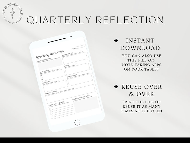 Quarterly Review Printable - Quarter Reflection - Quarterly Planner ...