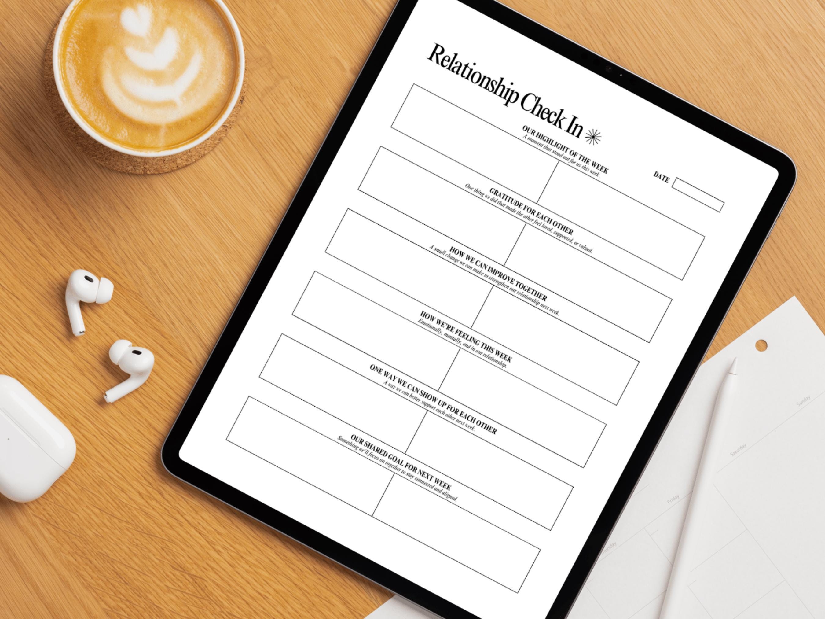 Relationship Check in Template Printable Weekly Marriage Meeting Check ...