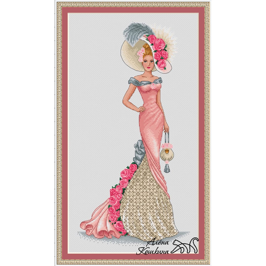 Cross Stitch Pattern Elegant Lady - Etsy
