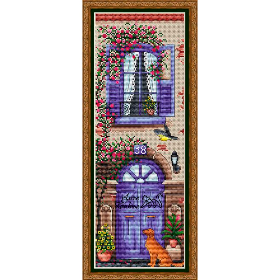 Cross Stitch Pattern House Balcony Porch Flowers Window Garden ...
