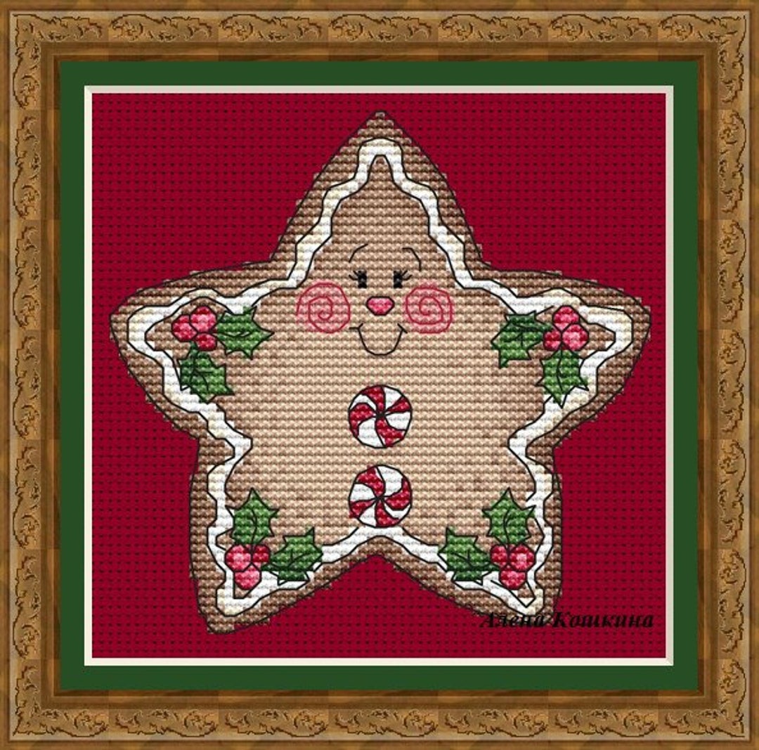 Cross Stitch Pattern Christmas, Gingerbread, Tree Decoration ...