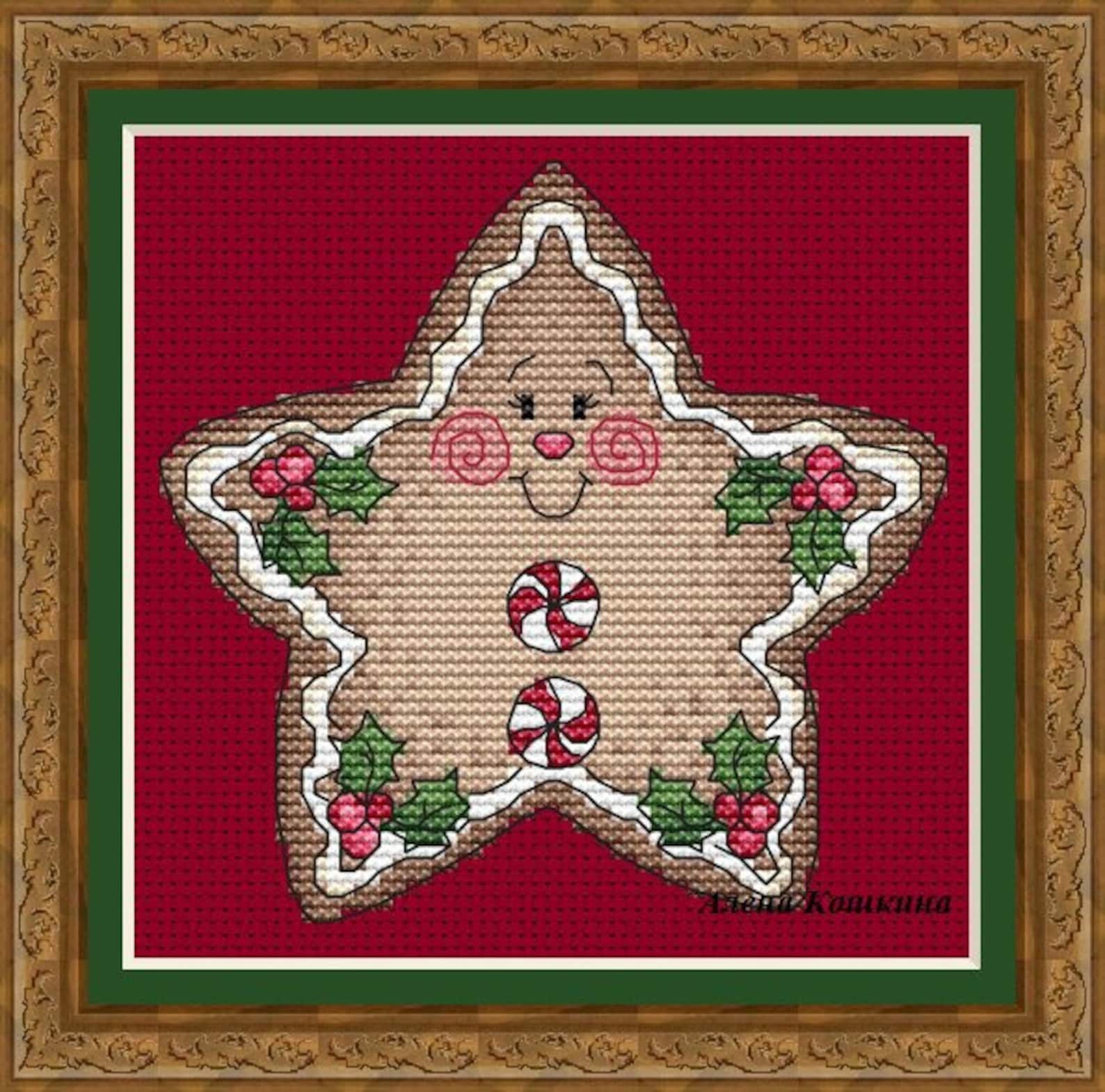 Cross Stitch Pattern Christmas, Gingerbread, Tree Decoration ...