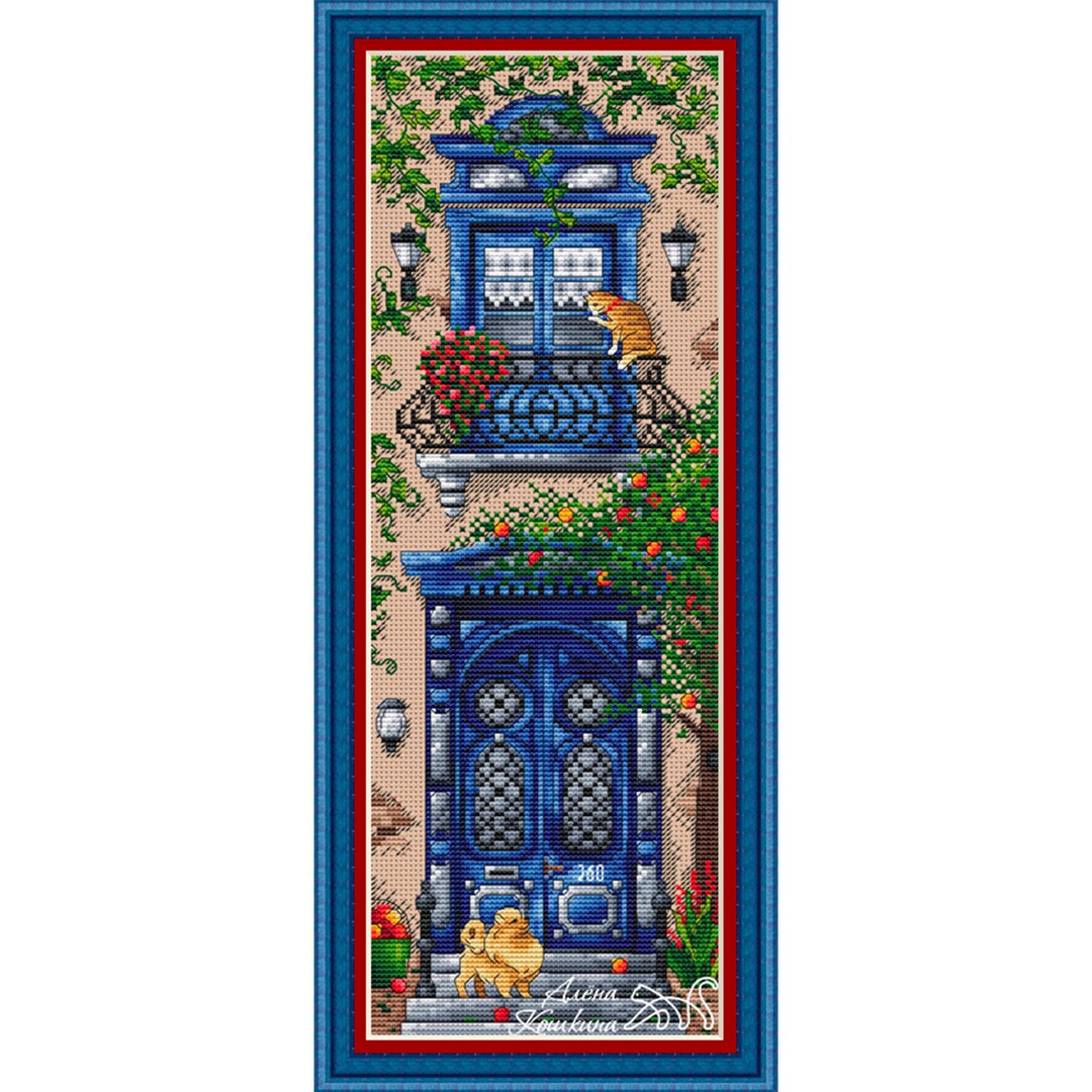 Cross Stitch Pattern House Balcony Porch Flowers Window Garden ...