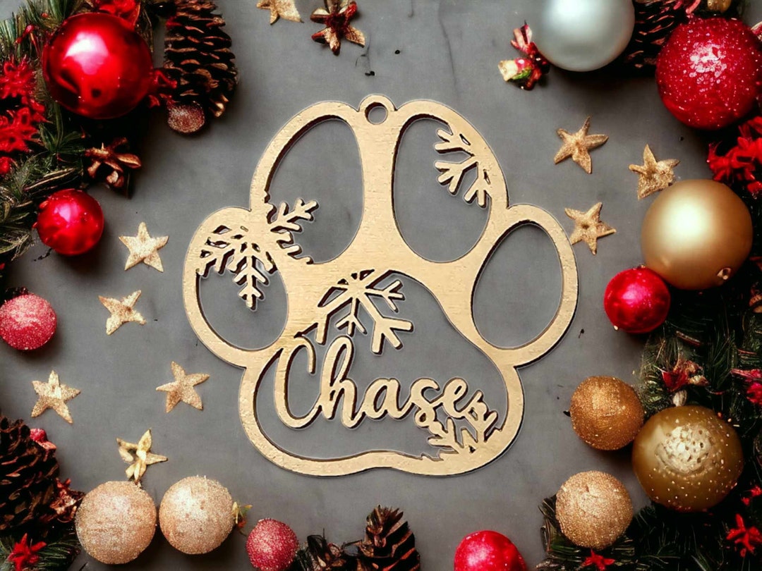 Personalised Dog Paw Christmas Tree Wooden Ornament Dog Lovers - Etsy UK