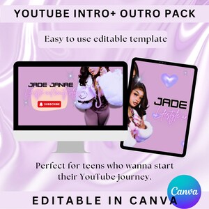DIY Youtube Kit - Youtube Intro and Outro Designs |editable Canva ...