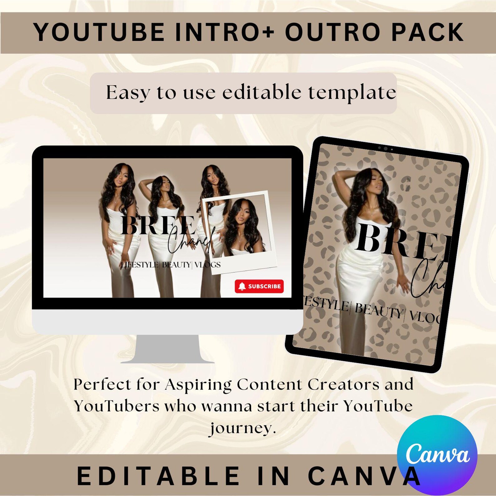 Fall Youtube Intro & Outro Templates: Editable Canva Designs (digital ...